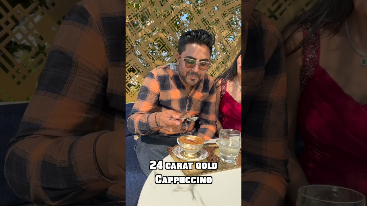 24 carat gold coffee…Finally tasted it!!🤮🤑24carat #umalounge #burjalrarab #uae#abhasingh#gaganpratap