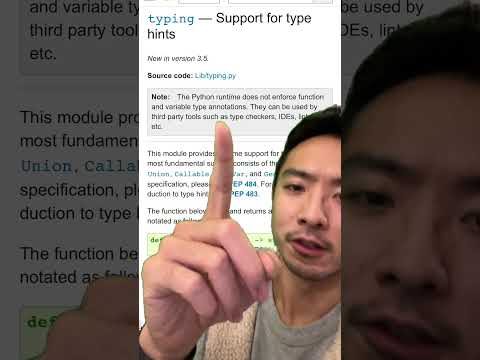 Better code with python typing or type hints to see your input and output data types!