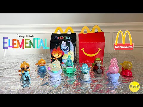 Disney Pixar ELEMENTAL Movie McDonald’s Happy Meal Collection! All 8 Toys! June 2023