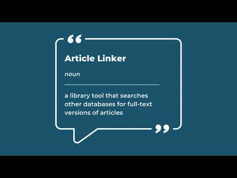 Accessing Full-Text With Article Linker