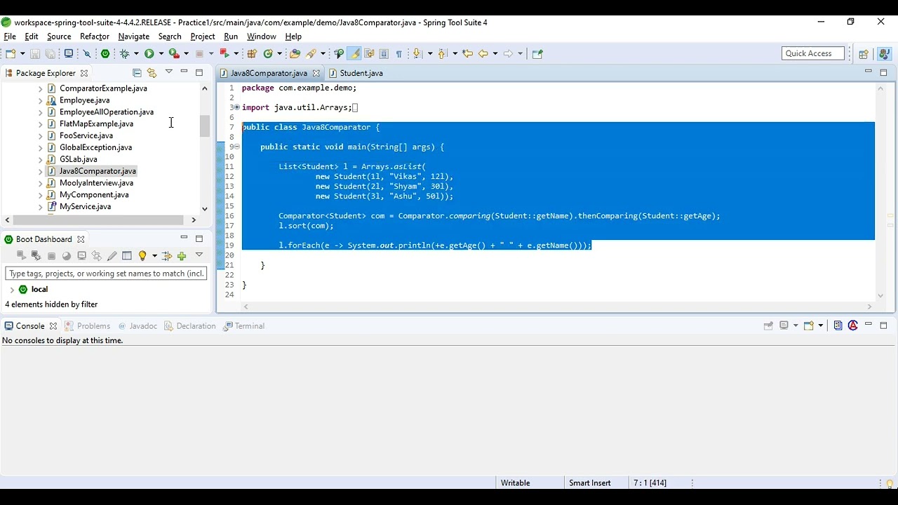 Sorting with with multiple fields using Comparator with java 8