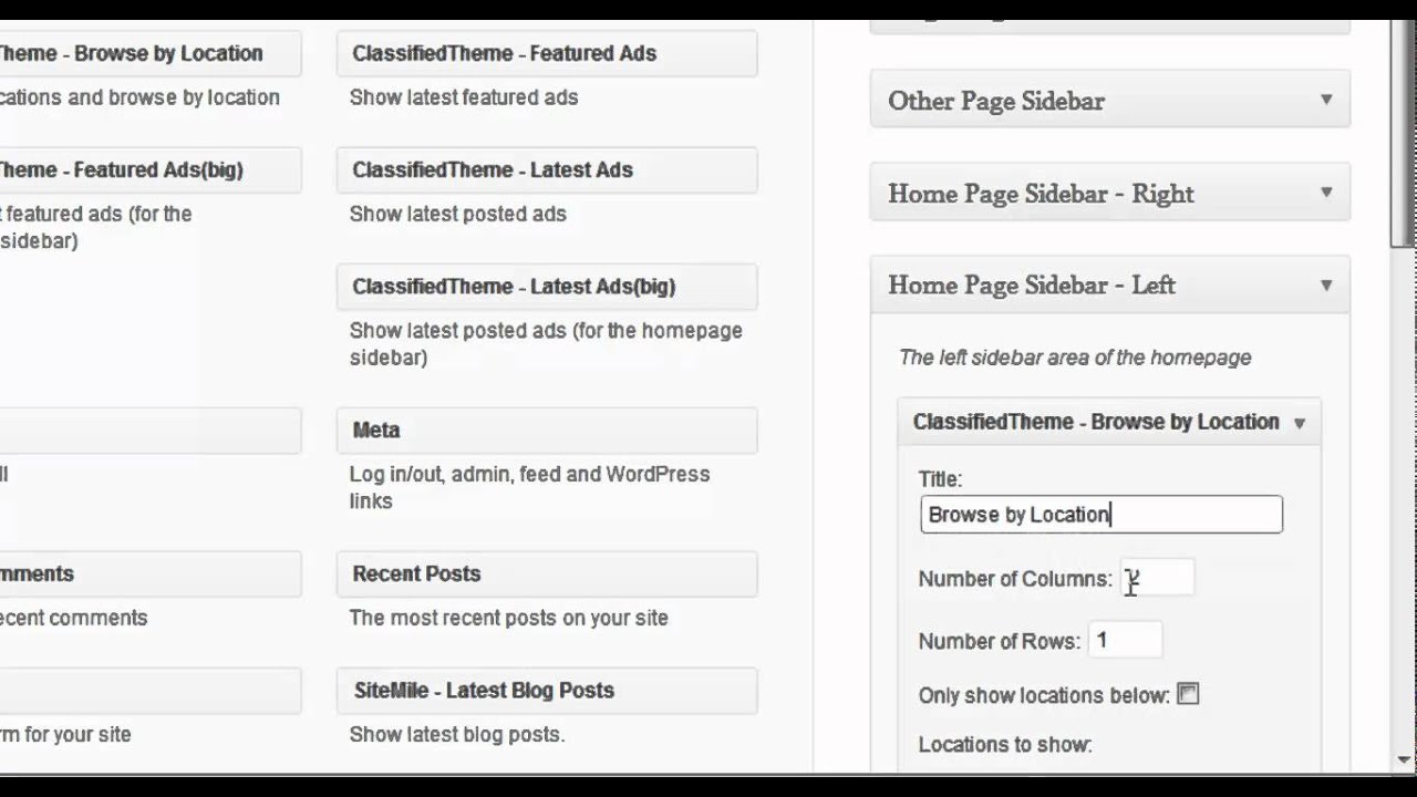 SiteMile Wordpress Classified Theme - Setup Theme and Widgets