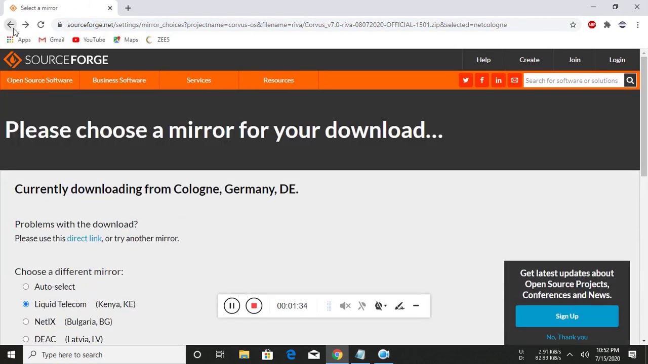 How to Download file in fast speed from Sourceforge