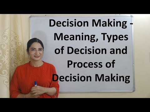 Decision Making - Meaning, Types of Decision and Process of decision making