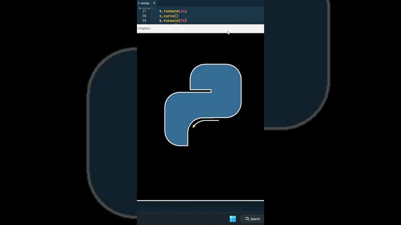 Draw Python logo using Python Turtle | Python Turtle | #python #coding #shorts