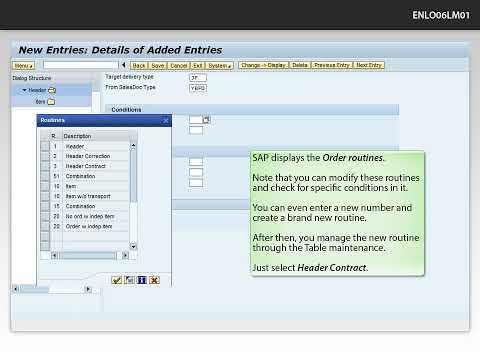 DEFINE DELIVERY DOCUMENT FROM A SALES DOCUMENT 1