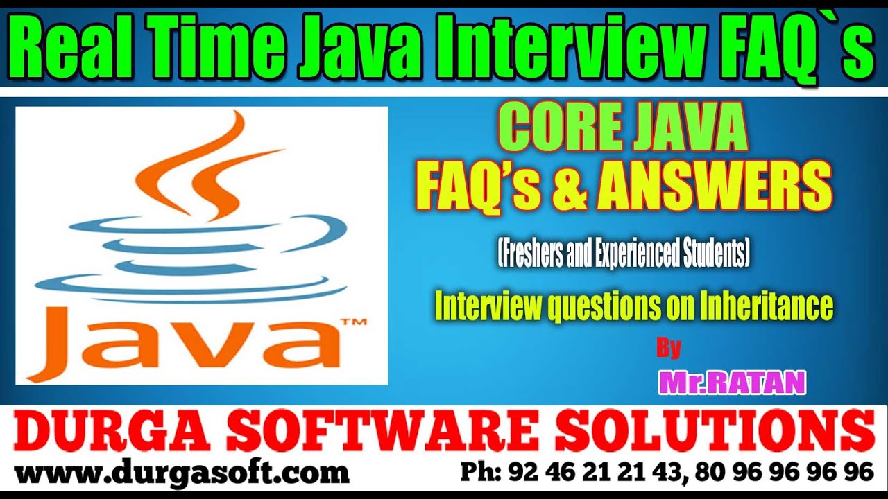 Java Interview FAQs || Interview questions on Inheritance by Ratan