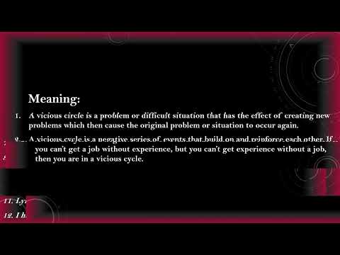 Vicious circle or cycle Meaning with Examples
