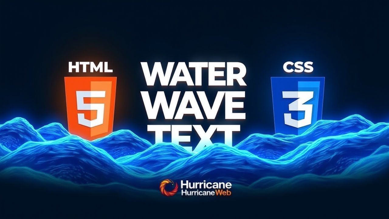 Water Wave Text Animation Using HTML & CSS | Stroke + Clip-Path Effect Tutorial