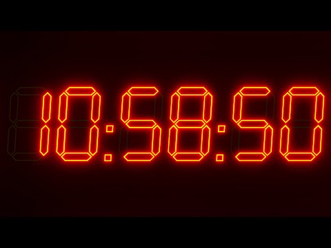 12h Hour Clock Digital 12-24 Orange Glow 4K ( afternoon + evening )