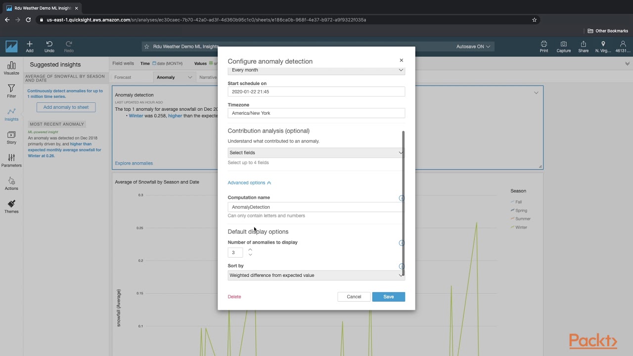 Interactive Dashboards with Amazon QuickSight: Machine Learning Features | packtpub.com