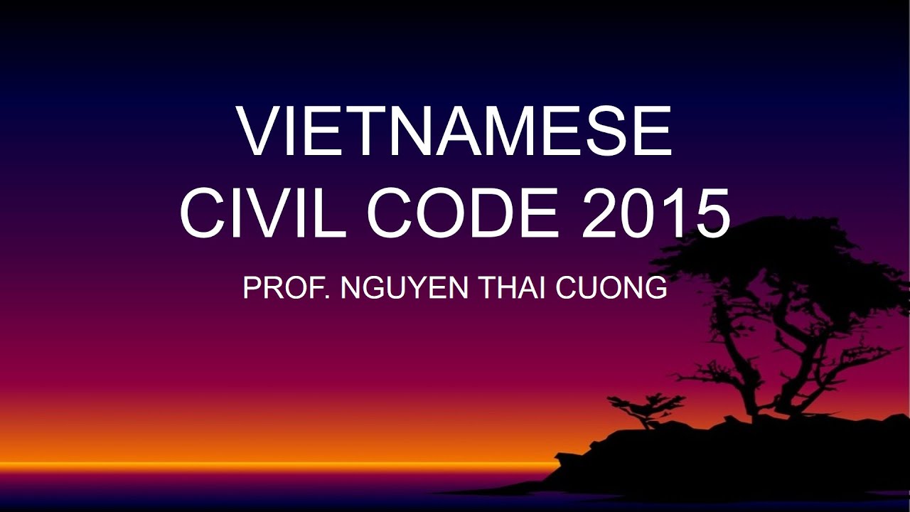 Understanding Vietnamese Civil Code 2015 _ Prof Nguyen Thai Cuong