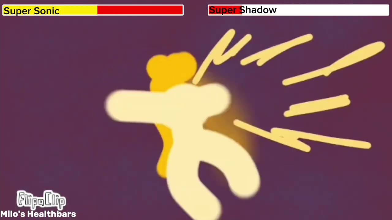 Sonic the Hedgehog (Super Sonic) vs. Shadow the Hedgehog (Super Shadow) with healthbars