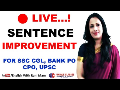 Sentence Improvement - 17 Video Lecture - Crash Course for SSC MTS / SSC GD (Hindi)