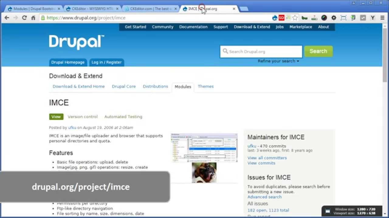 Drupal Bootstrap - 7 - Installing CKEditor & IMCE