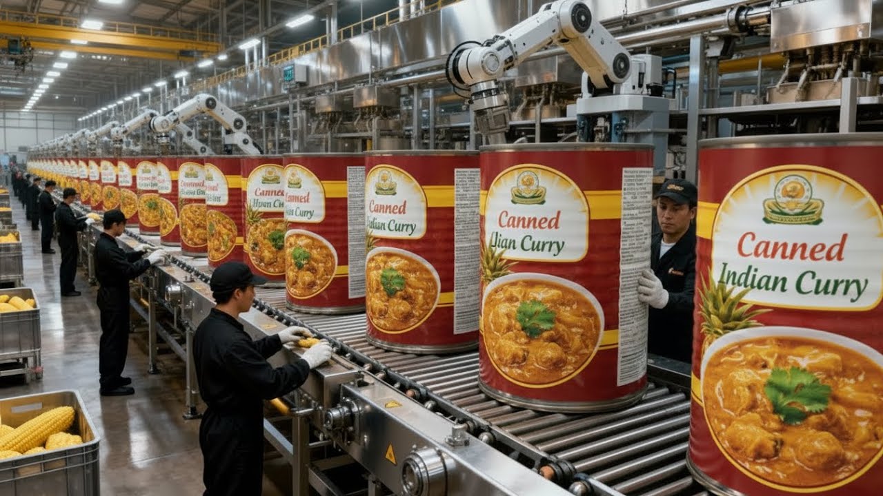 Inside a Factory:From Harvest to Pack — The Making of Canned Indian Curry (Full Process)