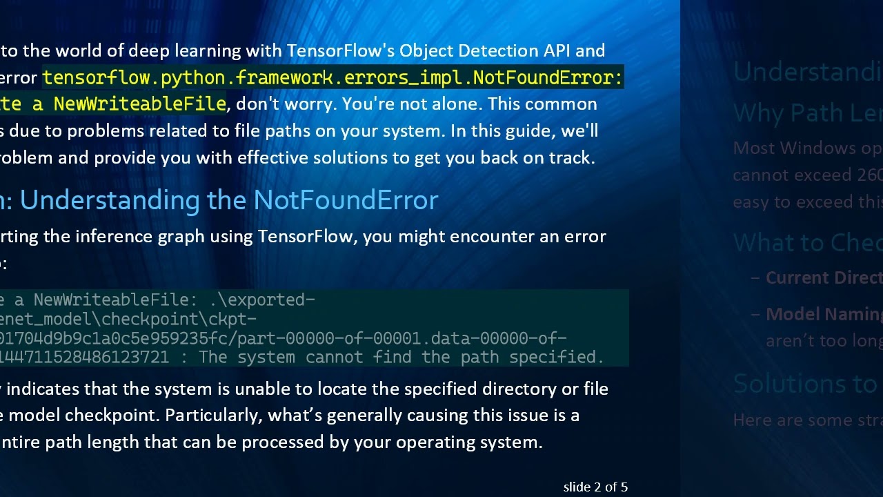Resolving the NotFoundError in TensorFlow Object Detection: A Guide to Managing File Paths