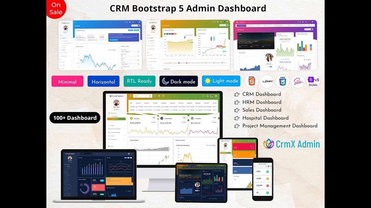 Premium Admin Template with Bootstrap 5 Admin Dashboard – CrmX