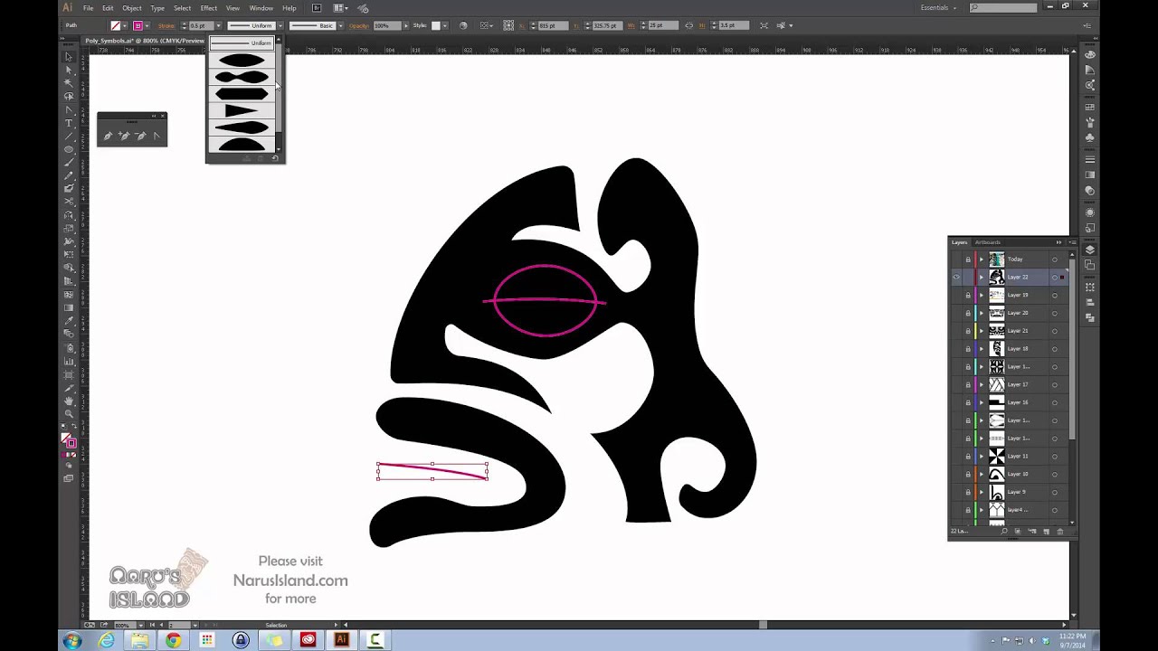 Polynesian Tiki Face Pattern Brush Episode 3