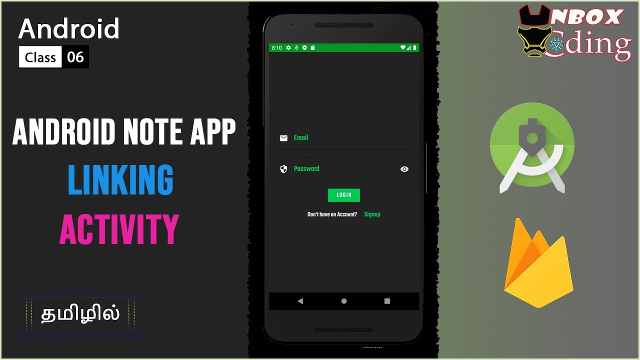 STUDENT NOTES APP 6 - LINKING ACTIVITY (ANDROID & FIREBASE) - UNBOX CODING