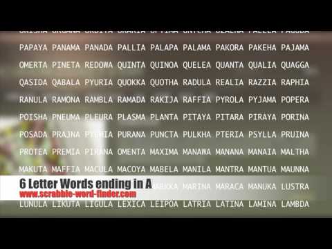 6 letter words ending in A