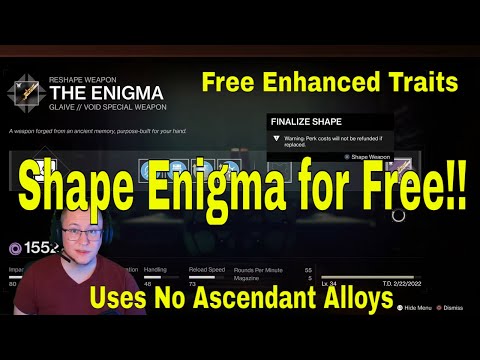 Reshape ENIGMA Glaive for Free! Destiny 2 (since patched)