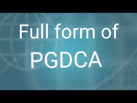 Full form of PGDCA 🖥