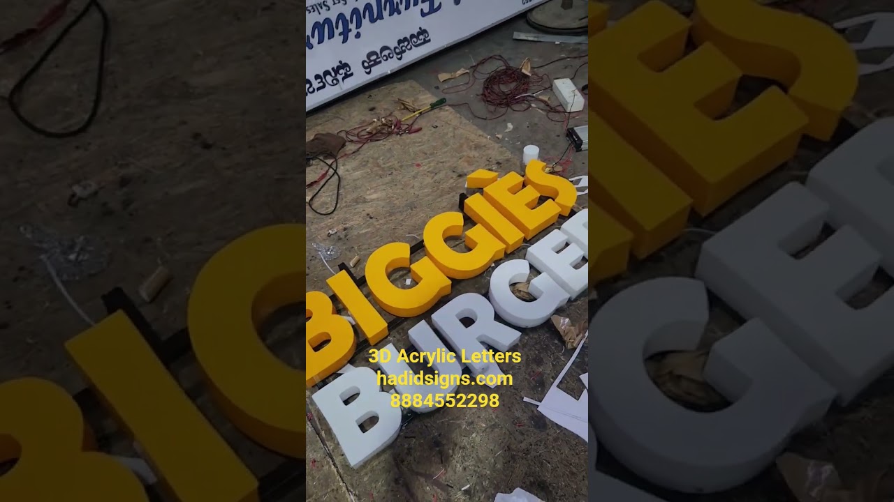 3D LED Acrylic Letters Makers Factory in Bangalore #acrylic #acrylicletters #sign #ledboard