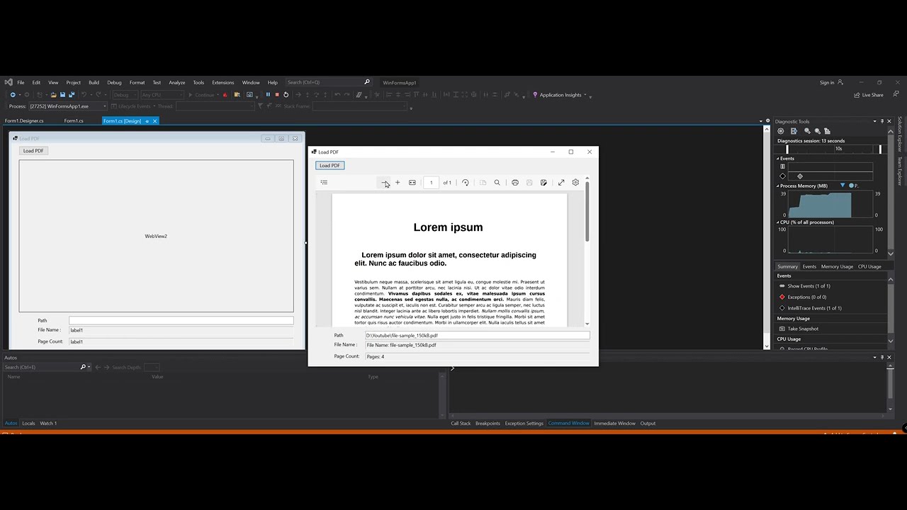 Vb.NET C# Open PDF |  PDF File Loader | Open PDF using VB.NET C#