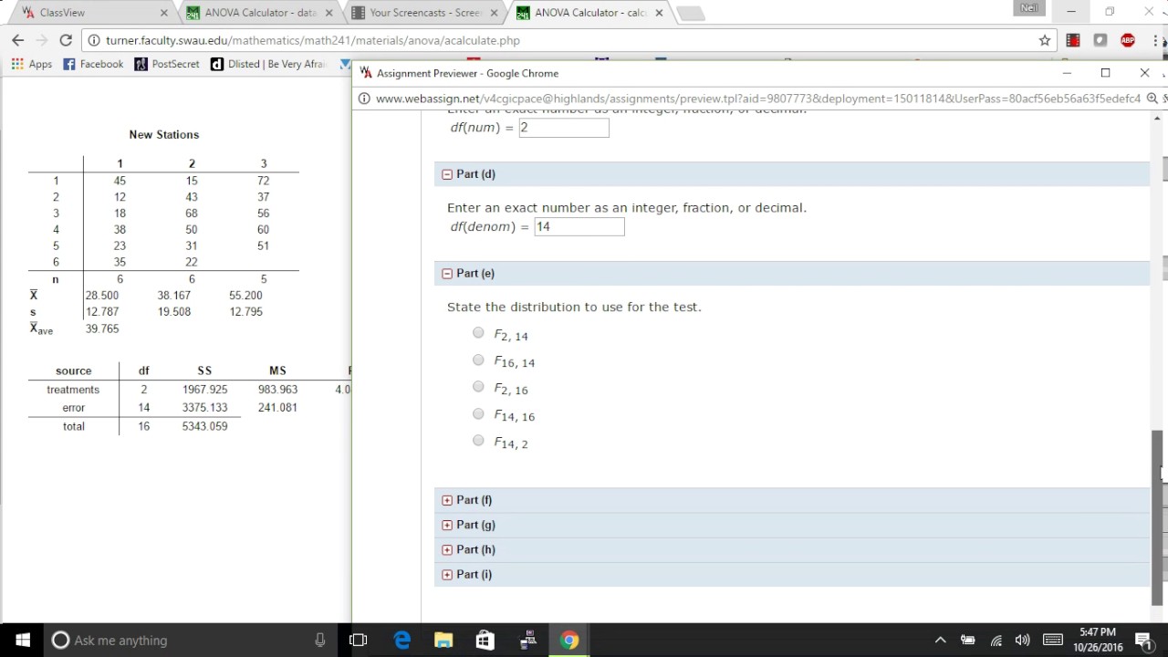 Practice Homework Problem for Chapter 13