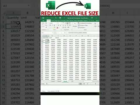 Reduce Excel File Size | Compress Excel File Size in a Minute | Excel | Easy Explain | #shorts