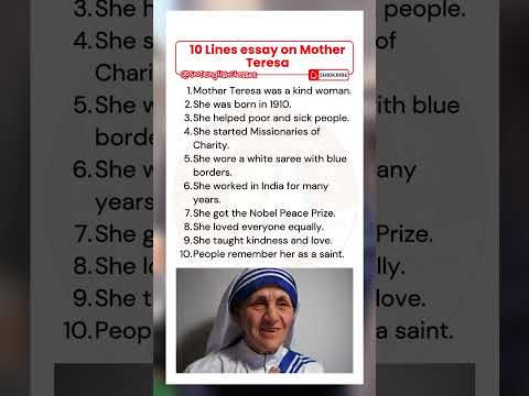 10 Lines on Mother Teresa in English | Essay on Mother Teresa | 10 Lines Essay on Mother Teresa