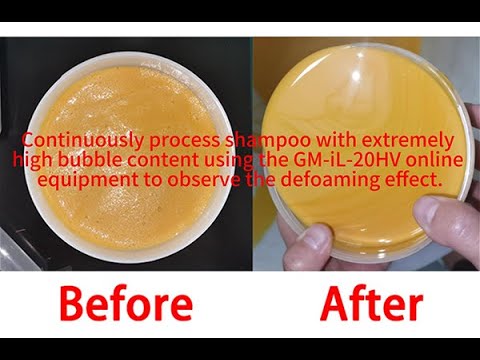 Process shampoo with extremely high bubble content.