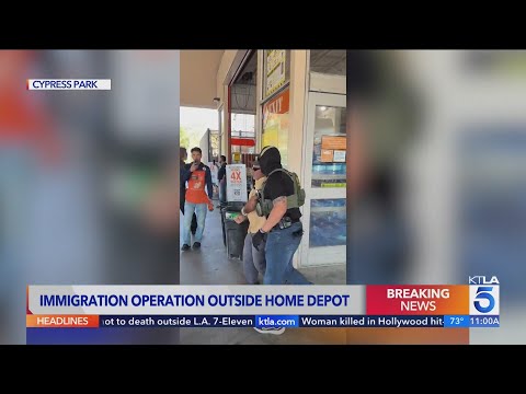 Immigration operation outside Cypress Park Home Depot caught on camera