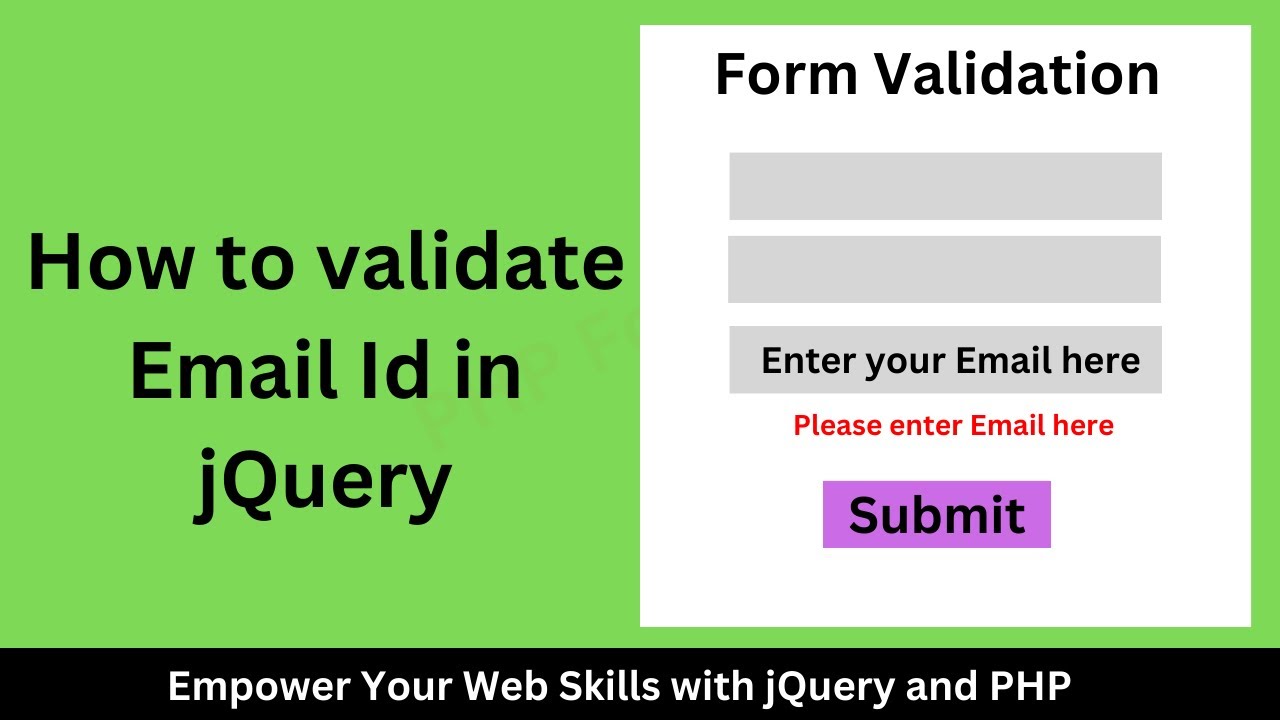 How to validate Email Id in jQuery || jQuery email validation regex || Email validation using jQuery