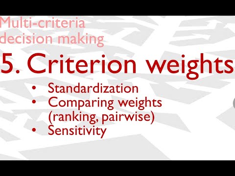Multicriteria decision making V: weights