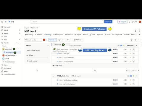 Creating a Release in JIRA | Tag User Stories with a Release in JIRA |Check Release Progress in JIRA