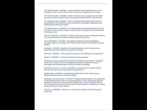 Theoretical Foundations of Nursing PRELIMS Exam Questions & Answers 100% Verified