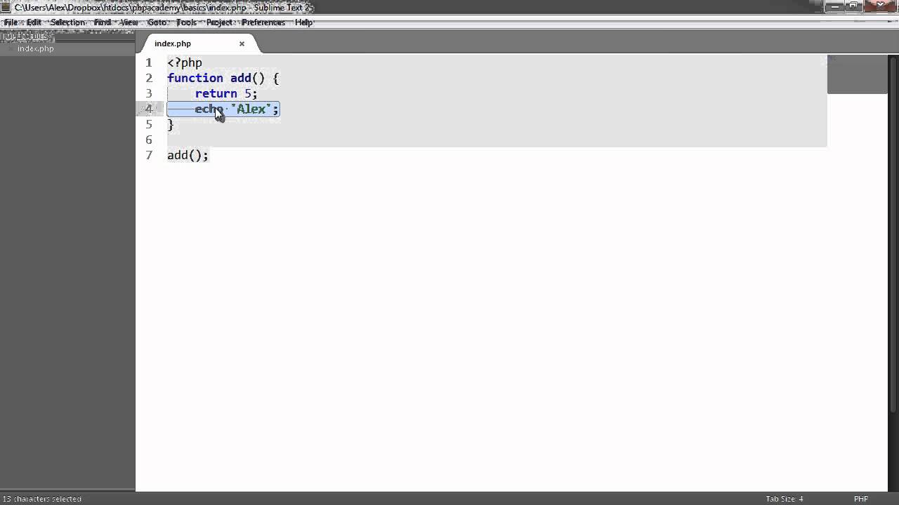 Learn PHP: Functions
