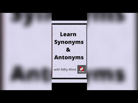 Learn Words with Synonyms and Antonyms |Nifty Mind|#english #shorts #synonyms #antonyms #vocabulary