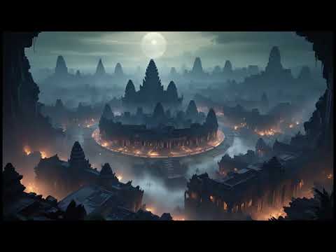 Angkor Wat Reimagined: Futuristic City with Epic Mountain Backdrop