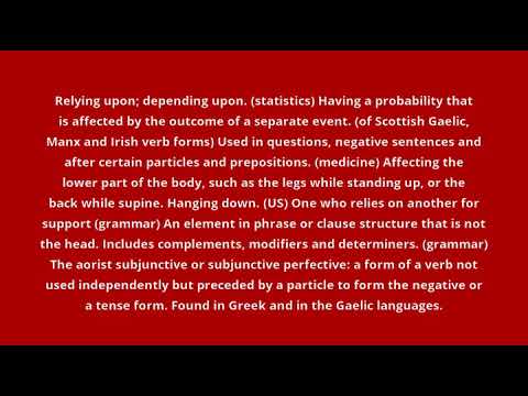 what is the meaning of dependent.