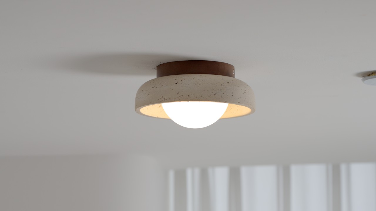 Piedra Travertine Ceiling Lamp