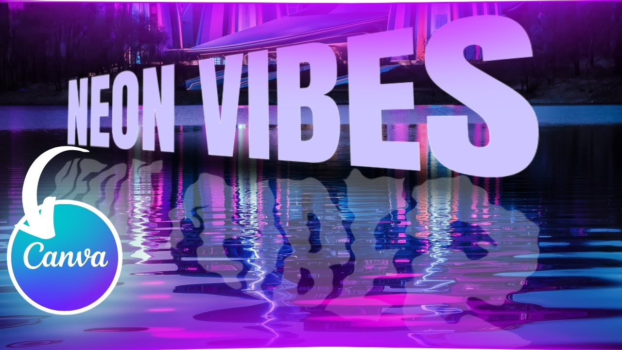 3D Perspective Text with Reflection Effect neon vibes  || Canva Tutorial