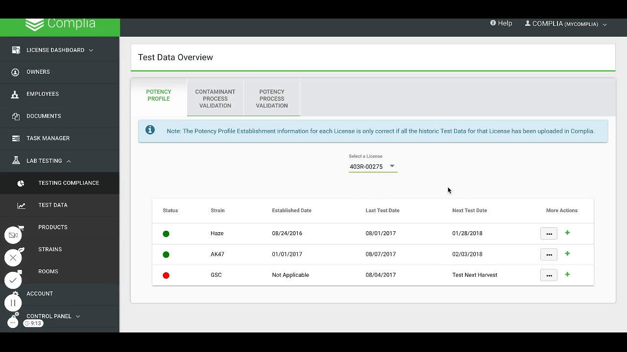 Complia Test Data Manager