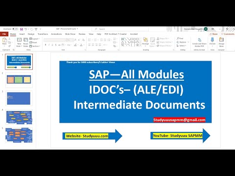 IDOC's--Intermediate Document(SAP All Modules required concept)--ALE/EDI IDOS full overview