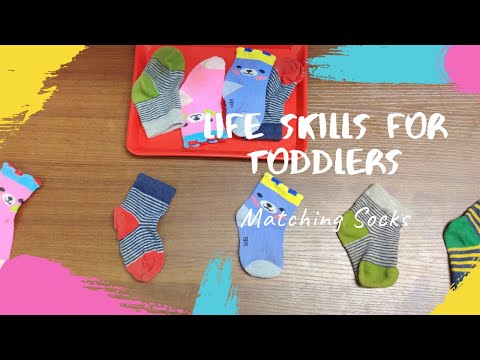Montessori Practical Life Skills Activity for Toddlers and Preschoolers |Matching Socks Activity #11