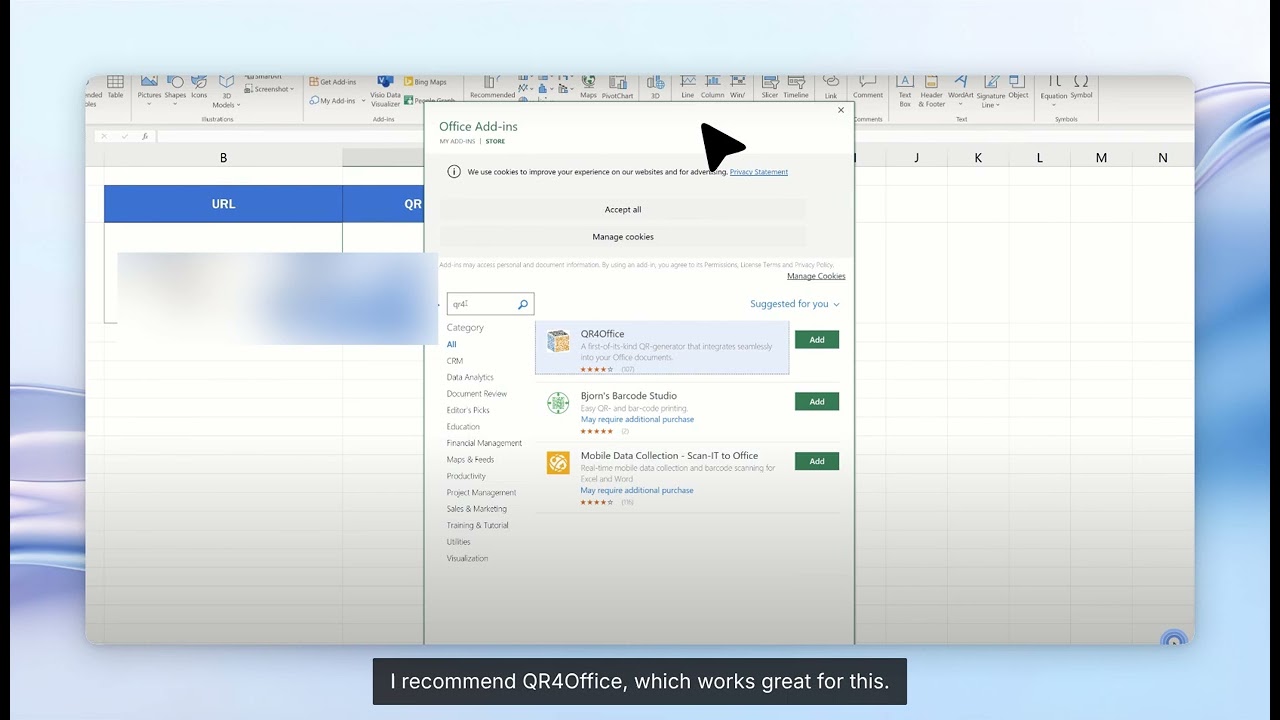 How to Create QR Codes in Microsoft Excel - Easy Tutorial