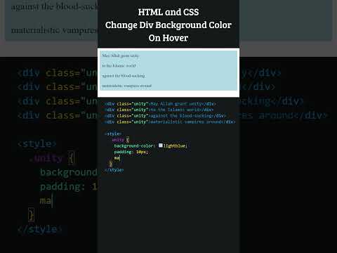 HTML and CSS: Changing Division Background Color On Hover