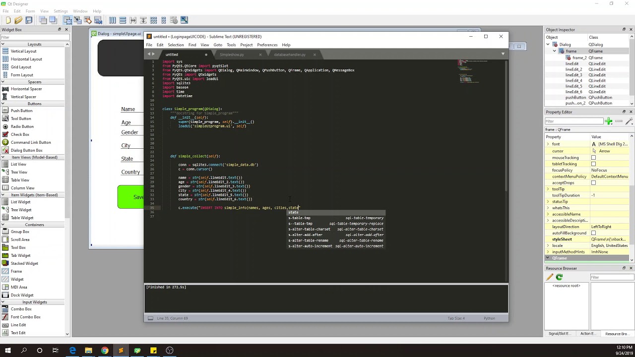 Python QT Designer PYQT5 SQLite GUI Tutorial part3